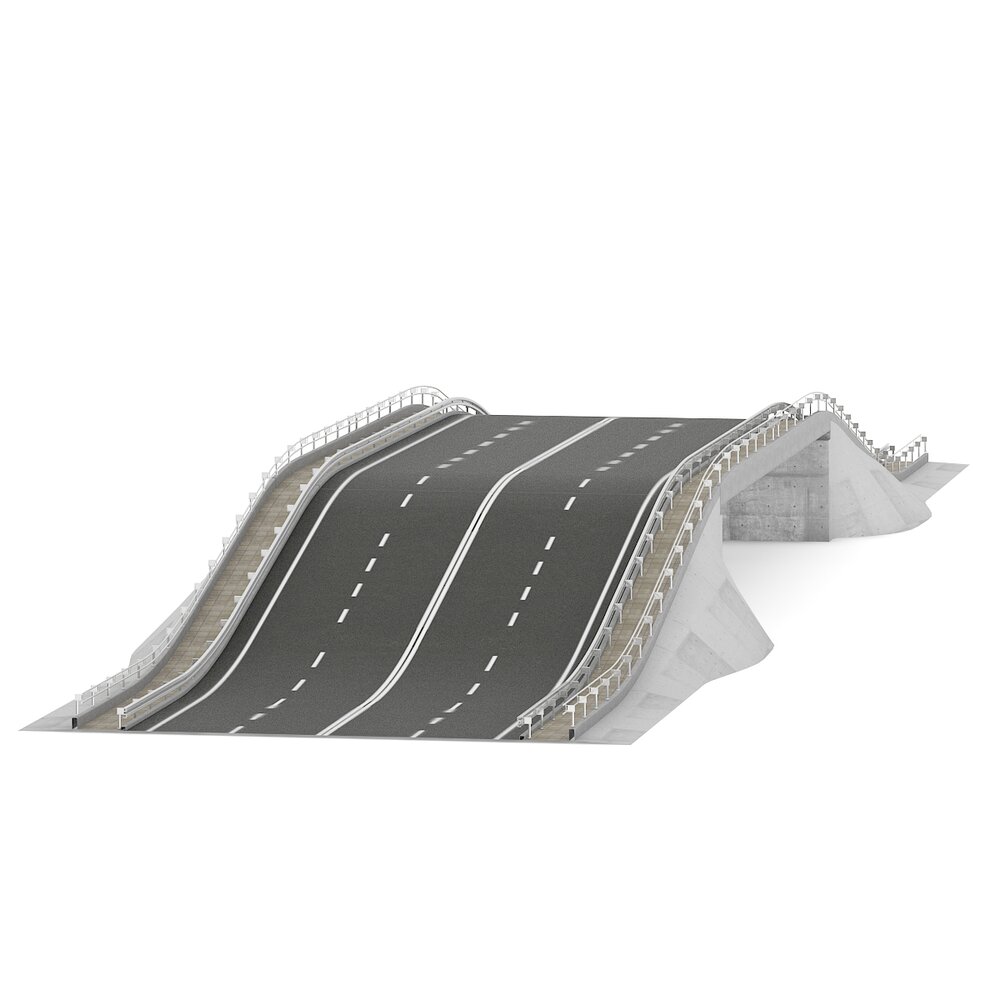 Highway Bridge 3D model - Download Street elements on 3DModels.org