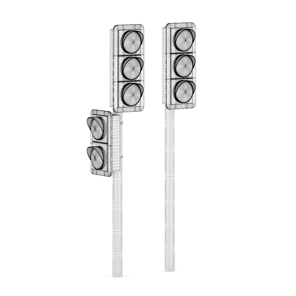 Traffic Lights (side road) 3D model - Download Street elements on ...