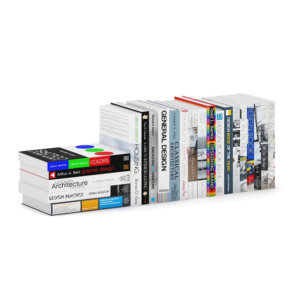 Architecture and Design Books 1 3D model - Download Stationery on ...