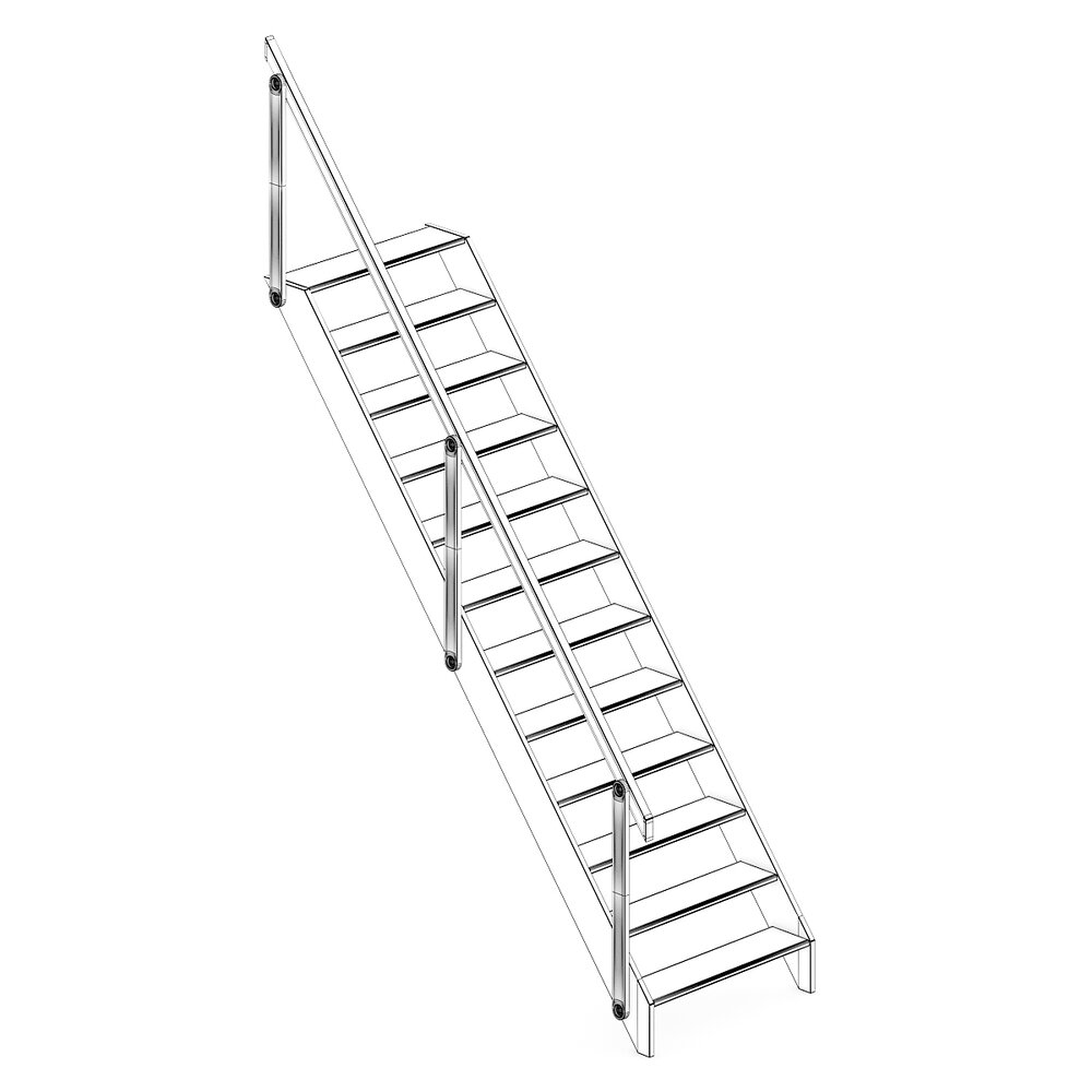 Wooden Stairs 6 3D model - Download Building components on 3DModels.org