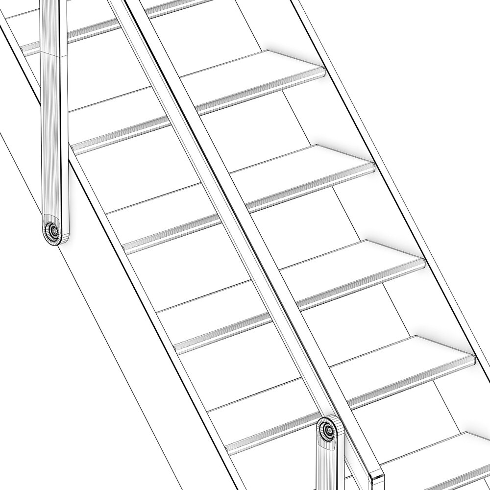 Wooden Stairs 6 3D model - Download Building components on 3DModels.org
