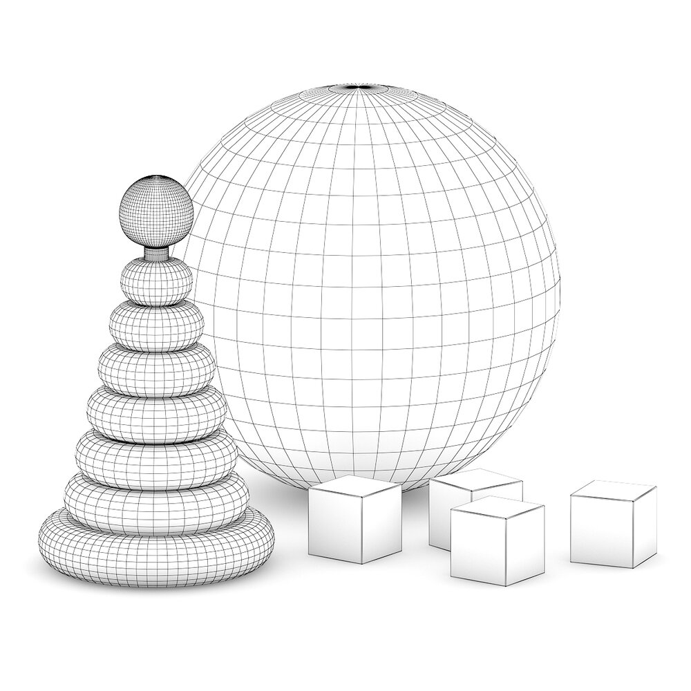 Ball and Blocks Toys 3D model - Download Toys on 3DModels.org