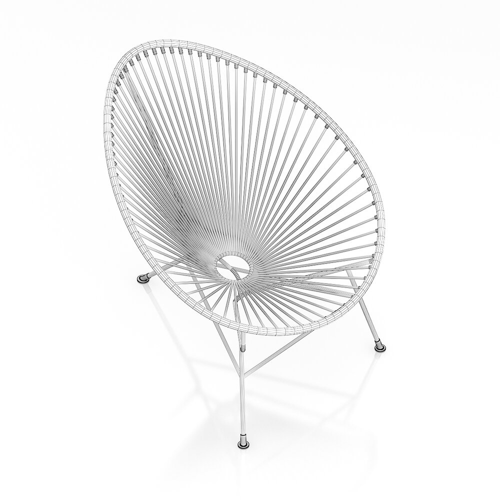 Round Black Wire Chair 3D model - Download Armchair on 3DModels.org