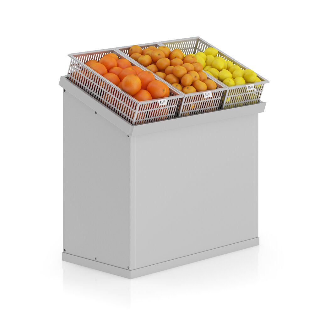 Market Shelf – Citrus fruits 3D model - Download Commercial Appliance ...