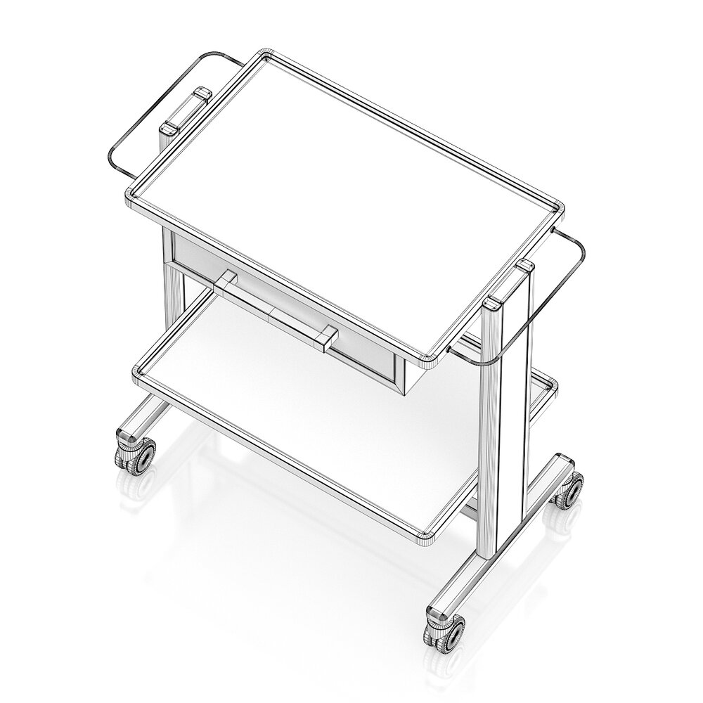 Metal Hospital Table 3D model - Download Medical Equipment on 3DModels.org