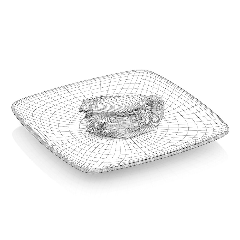Bitten griddle cake with cream 3D model - Download Dairy, Bakery on ...