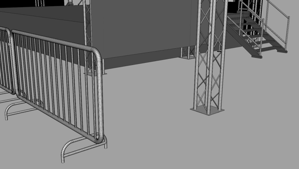 Portable Concert Stage with Truss System and LED Screen 3D model ...