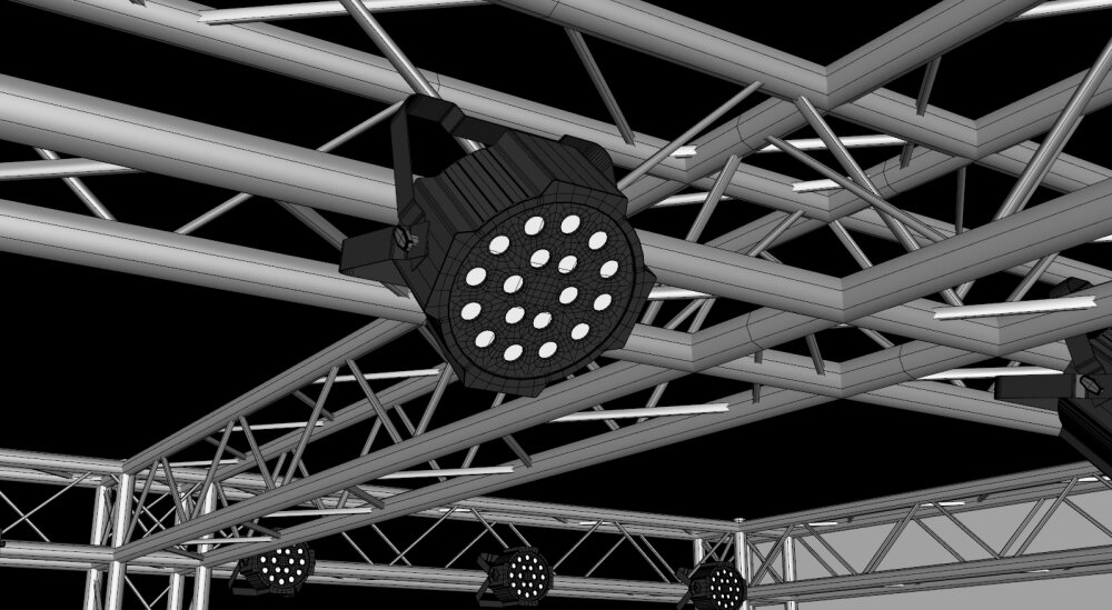 Portable Concert Stage with Truss System and LED Screen 3D model ...