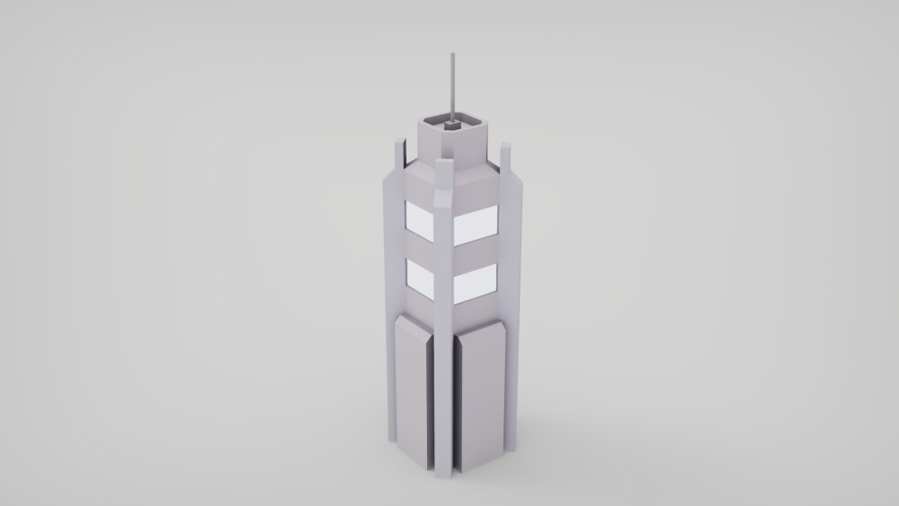 7 Scifi Skyscrapers 3D model - Download Buildings on 3DModels.org