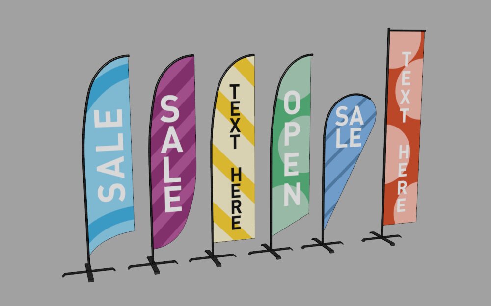 Banner Commercial Flags 3D model - Download Street elements on 3DModels.org