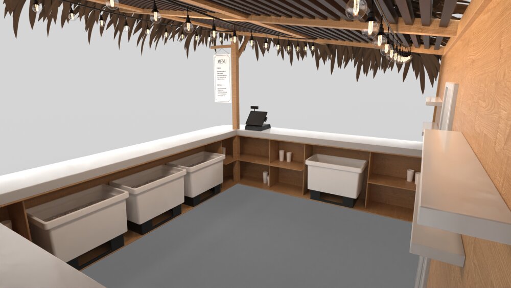 Beach Bar 5×5 Meters 3D model - Download Commercial Building on ...