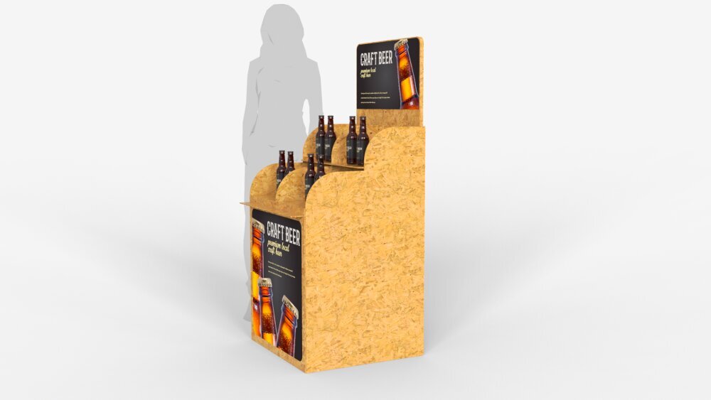 Beer Wooden Rack Display 3D model - Download Shelving on 3DModels.org