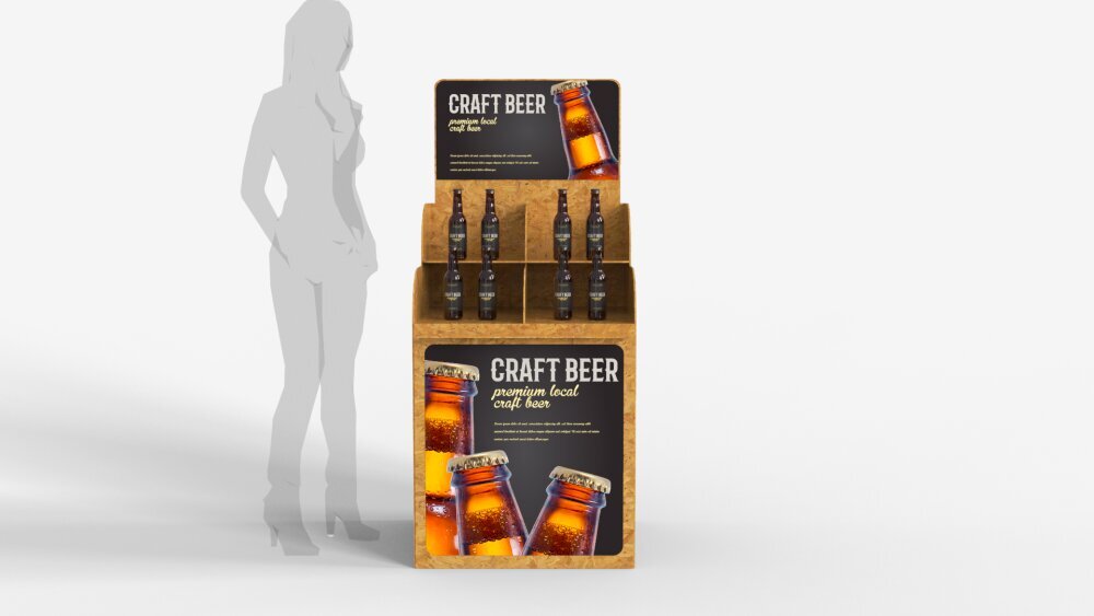 Beer Wooden Rack Display 3D model - Download Shelving on 3DModels.org