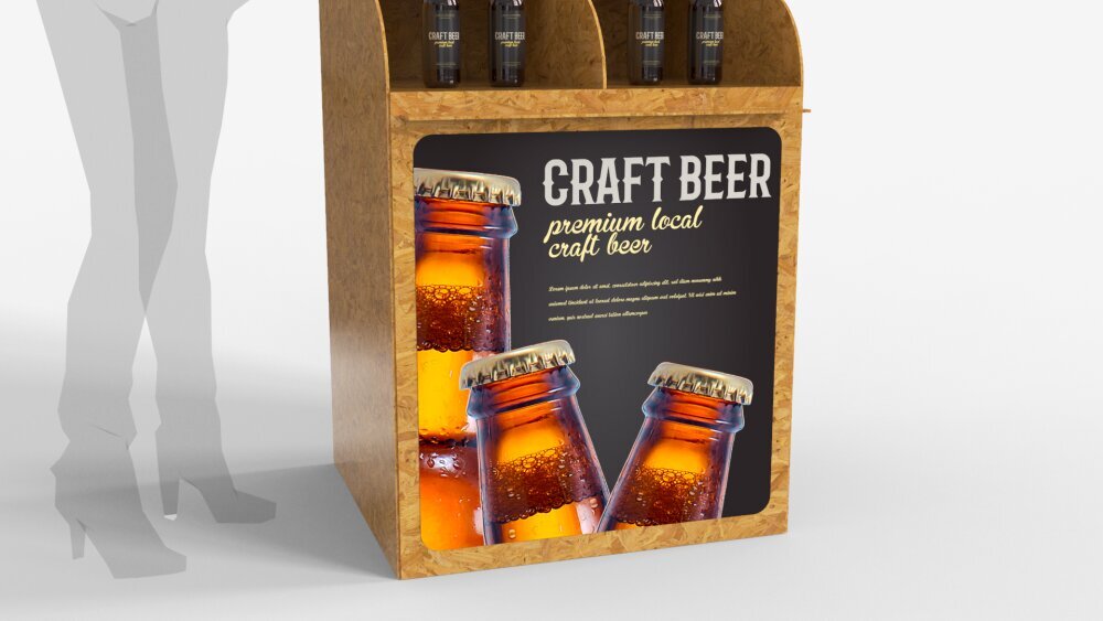 Beer Wooden Rack Display 3D model - Download Shelving on 3DModels.org