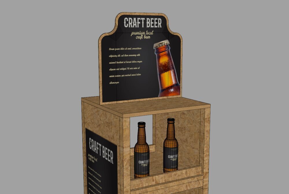 Wooden Beer Rack Display 3D model - Download Shelving on 3DModels.org