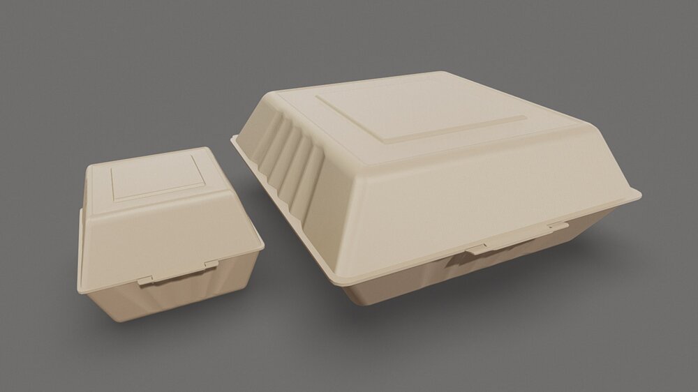 Biodegradable Food Containers 3D model - Download Mockup on 3DModels.org