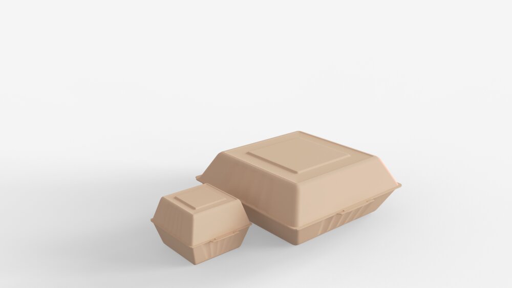 Biodegradable Food Containers 3D model - Download Mockup on 3DModels.org