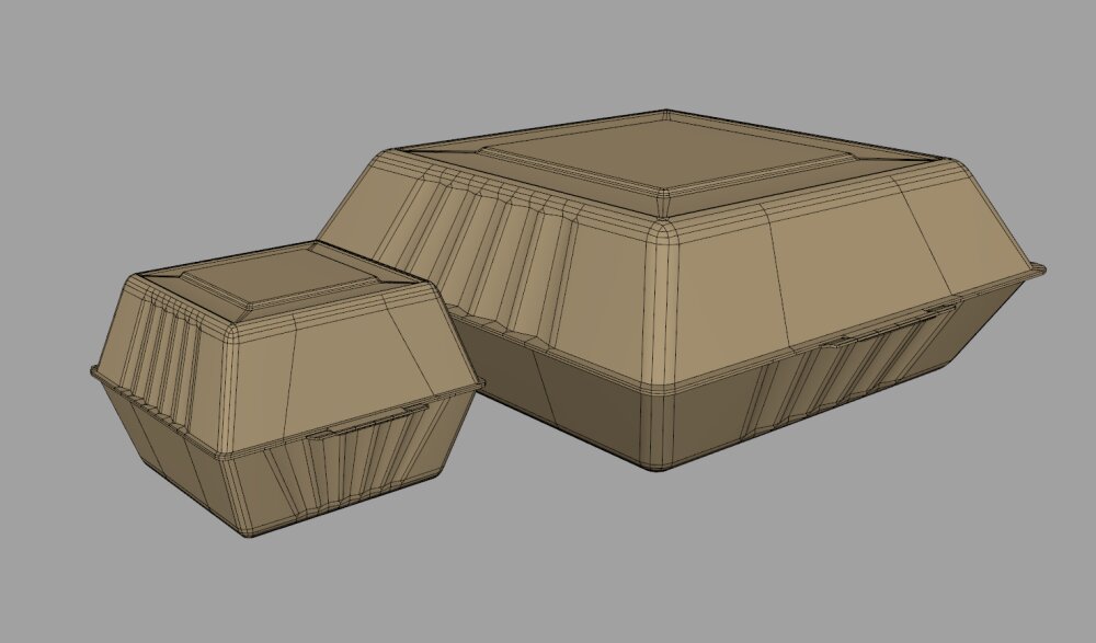 Biodegradable Food Containers 3D model - Download Mockup on 3DModels.org