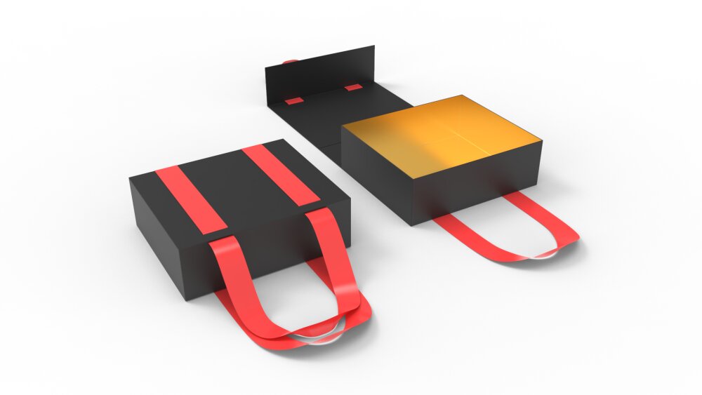 Box with Double Strip 3D model - Download Packaging and Boxes on ...