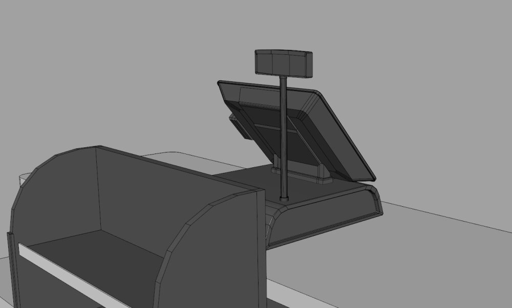 Cashier Counter Table 3D model - Download Commercial Appliance on ...