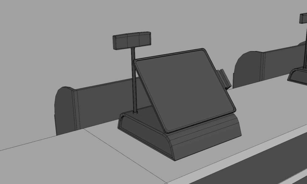 Cashier Counter Table 3D model - Download Commercial Appliance on ...