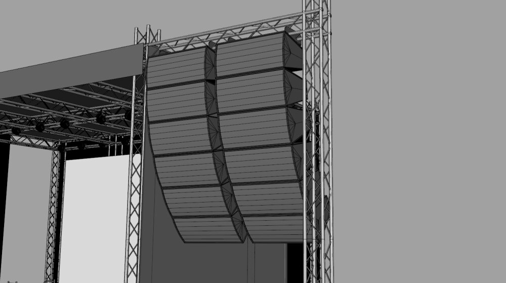 Portable Outdoor Stage with LED Screen and Sound System 3D model ...