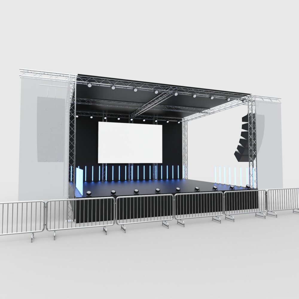 Outdoor Performance Stage with LED Lighting and Sound System Modèle 3D ...