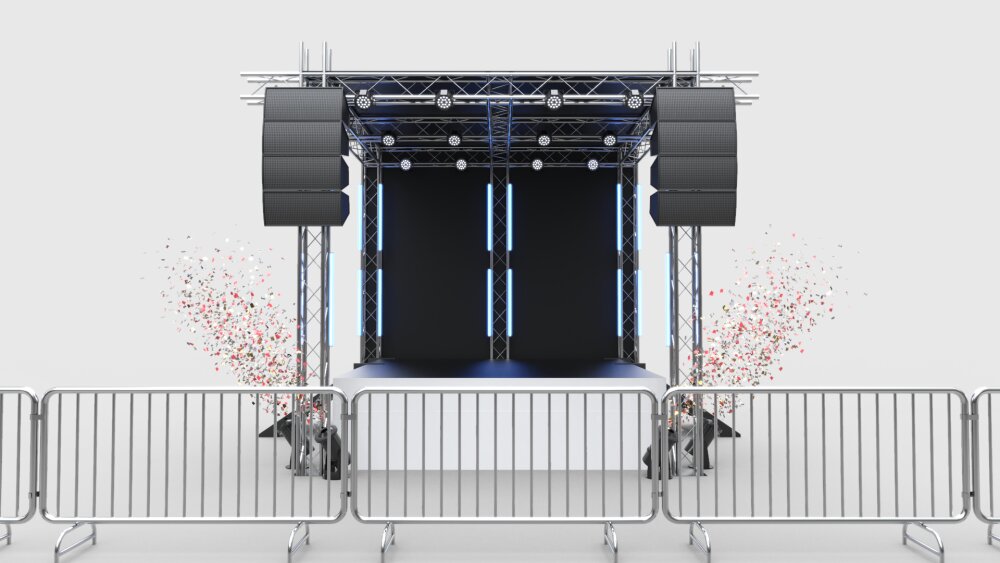 Outdoor Event Stage with Truss and Speaker Array 3D model - Download ...