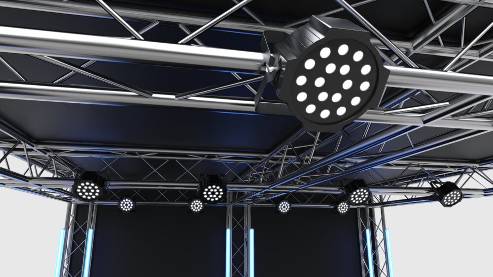 Outdoor Event Stage with Truss and Speaker Array 3D model - Download ...