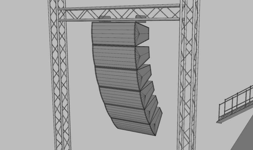 Open-Air Event Stage with LED Screen and Guard Rails 3D model ...