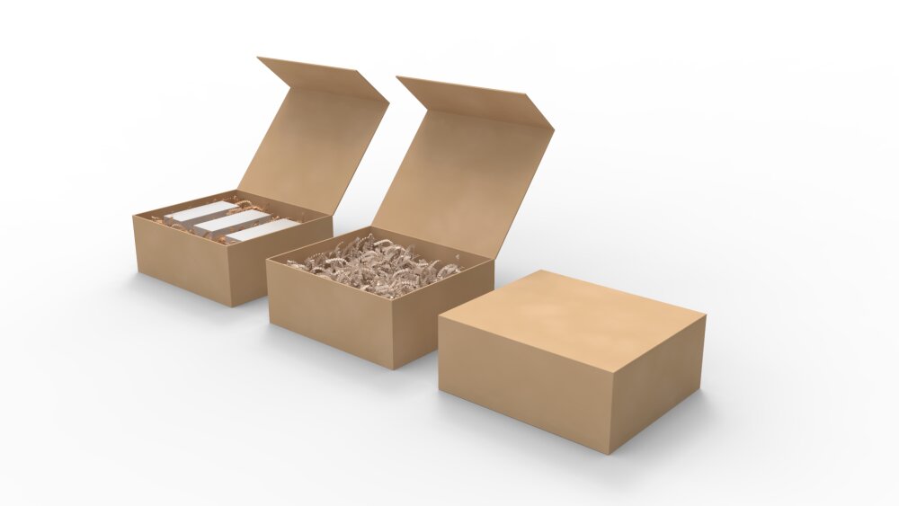 Crinkle Paper – Gift Box 3D model - Download Packaging and Boxes on ...