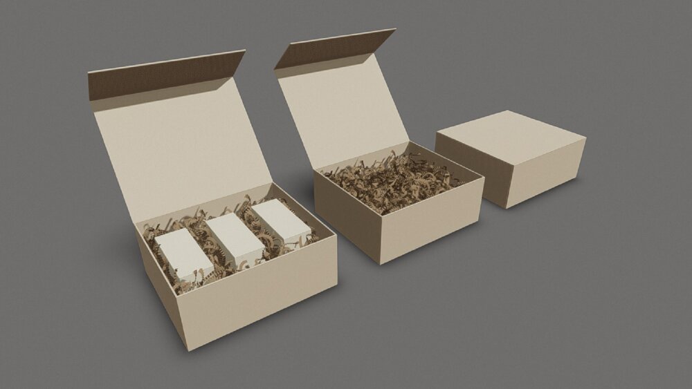 Crinkle Paper – Gift Box 3D model - Download Packaging and Boxes on ...