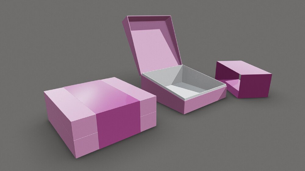 Diagonal Lid Gift Box 3D model - Download Packaging and Boxes on ...