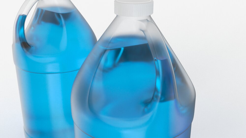 Gallon Jug with Blue Liquid and White Cap 3D model - Download Bottles ...