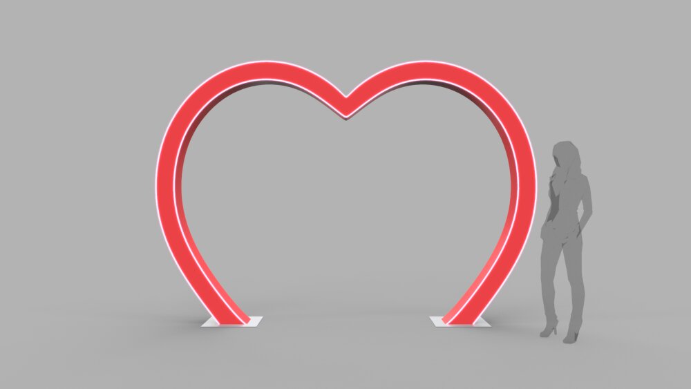 Heart Shaped Arch 3D model - Download Street elements on 3DModels.org