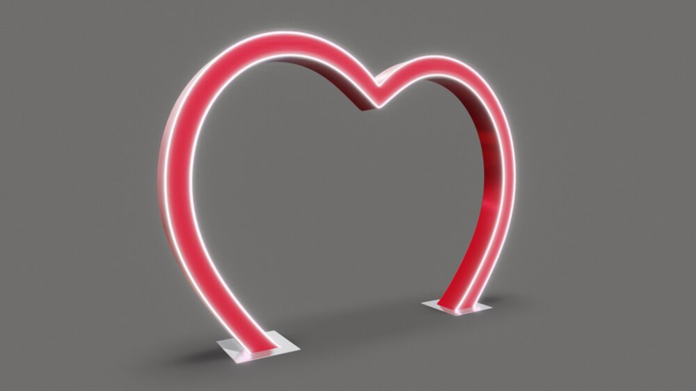 Heart Shaped Arch 3D model - Download Street elements on 3DModels.org