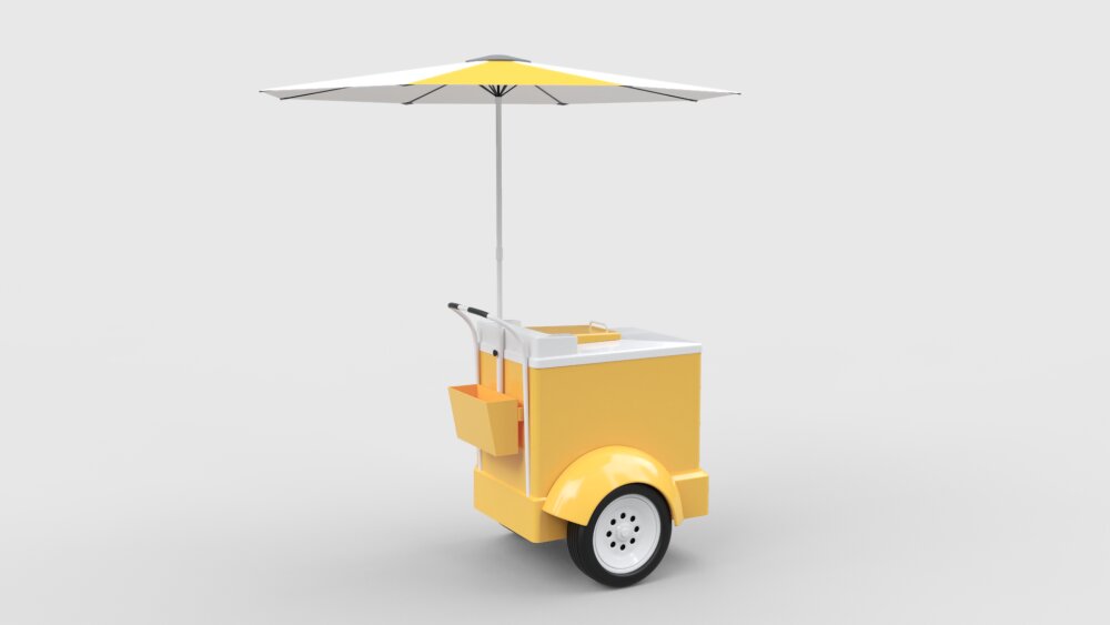 Ice Cream Push Cart 3D model - Download Street elements on 3DModels.org