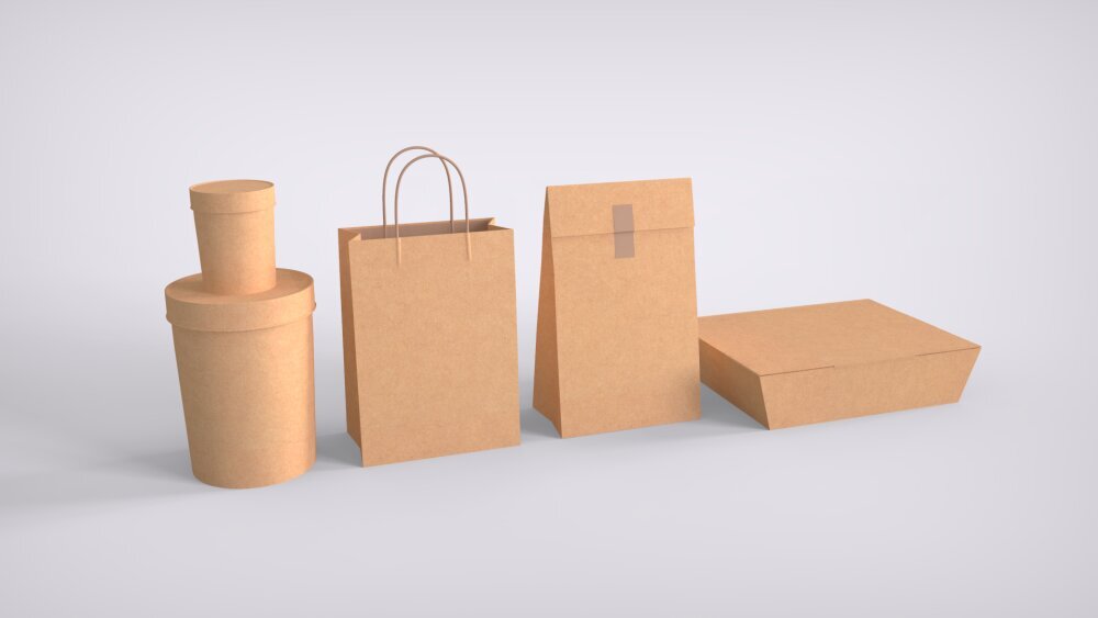 Kraft Paper Food Packaging 3D model - Download Packaging and Boxes on ...