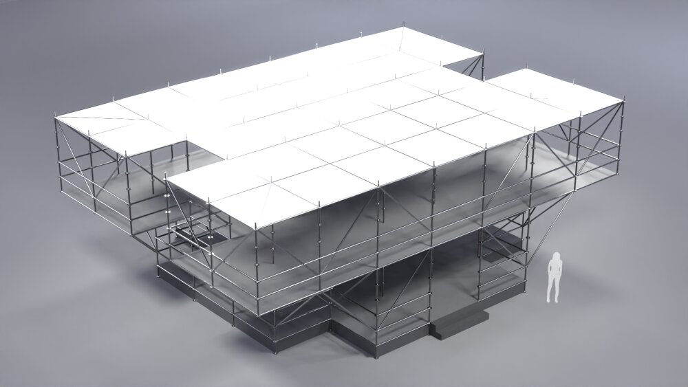 Geometric Pavilion Structure with Angular Facade 3D model - Download ...