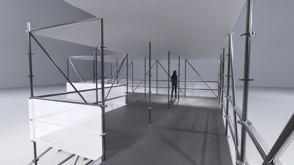 Scaffolding System with Dual Stair Access 3D model - Download ...