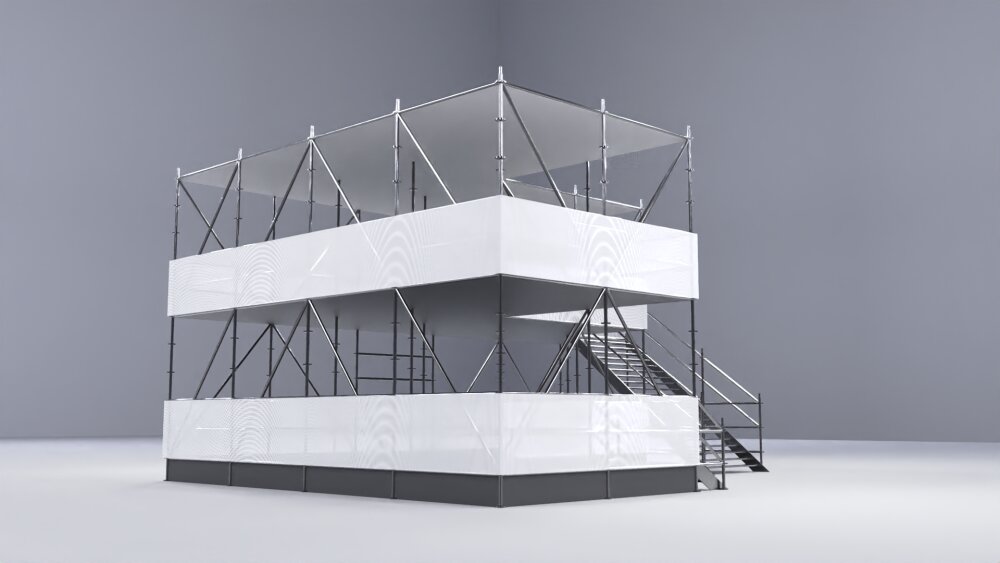 Scaffolding System with Dual Stair Access 3D model - Download ...