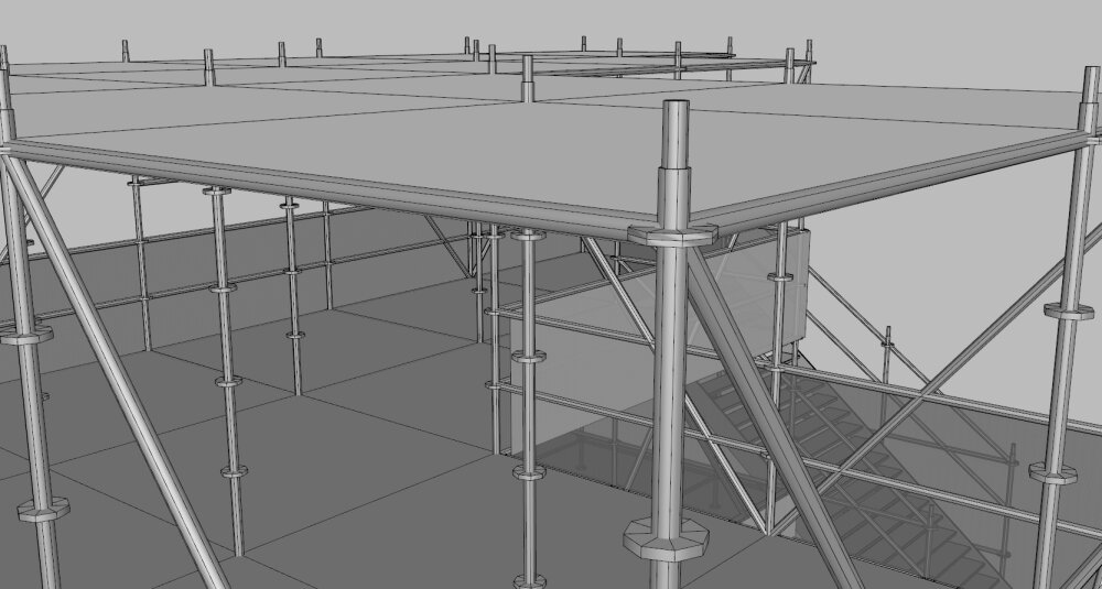 Scaffolding System with Dual Stair Access 3D model - Download ...
