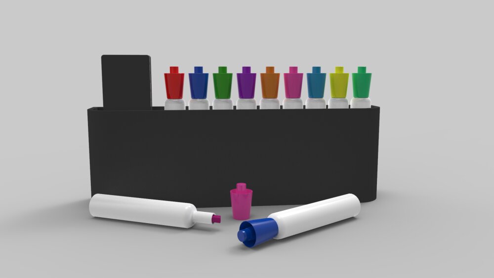 Markers and Eraser 3D model - Download Stationery on 3DModels.org