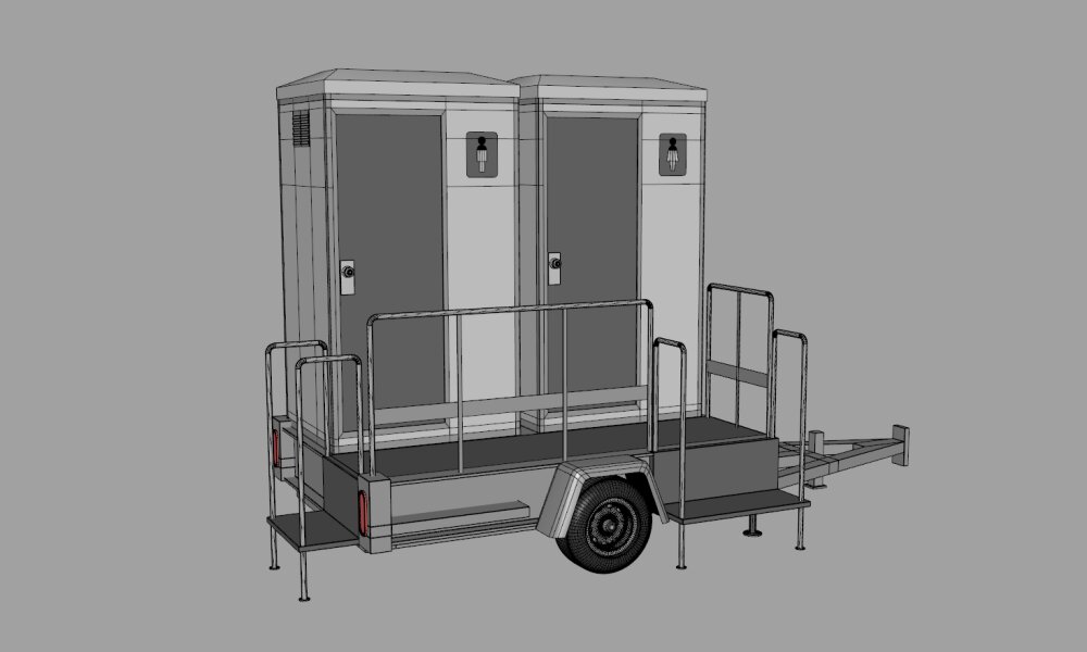 Portable Toilets 3D model - Download Street elements on 3DModels.org