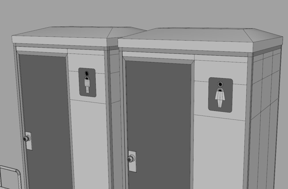 Portable Toilets Modèle 3D - Télécharger Éléments de la rue on 3DModels.org