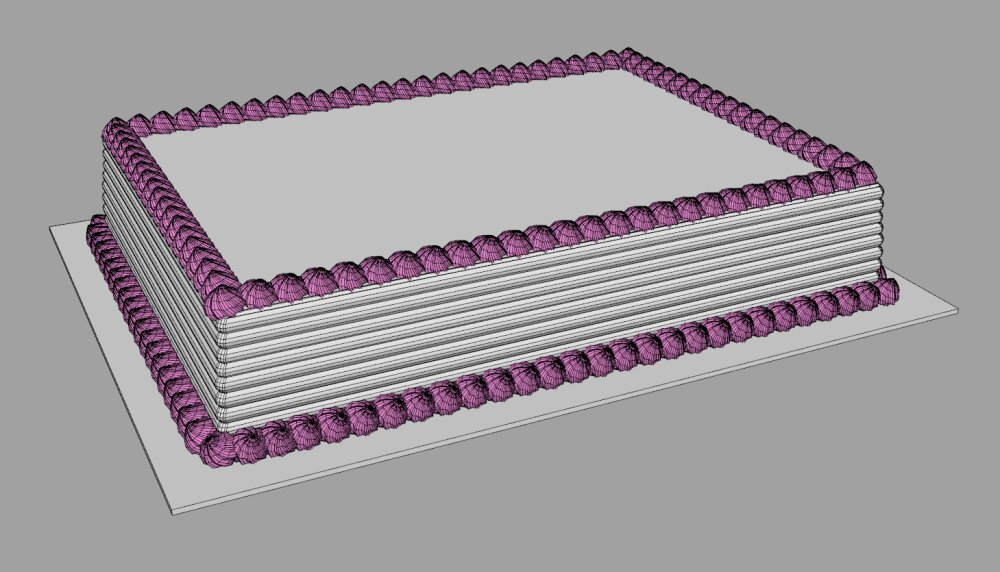 Regular Rectangular Cake 3D model - Download Dessert on 3DModels.org