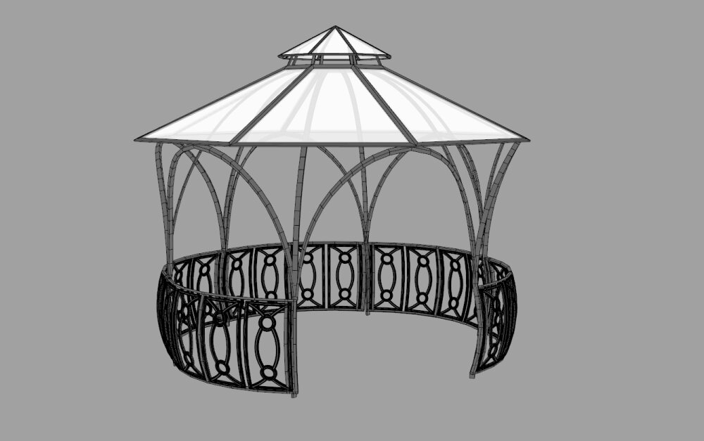 Roman Style Gazebo 3D model - Download Street elements on 3DModels.org