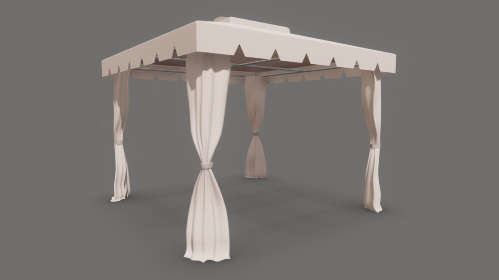 Roman Tent 3×3 Meters 3D model - Download Street elements on 3DModels.org
