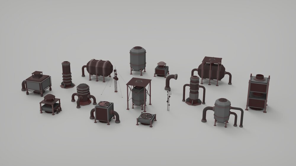 Rooftop Pack – 17 Pieces 3D model - Download Building components on ...
