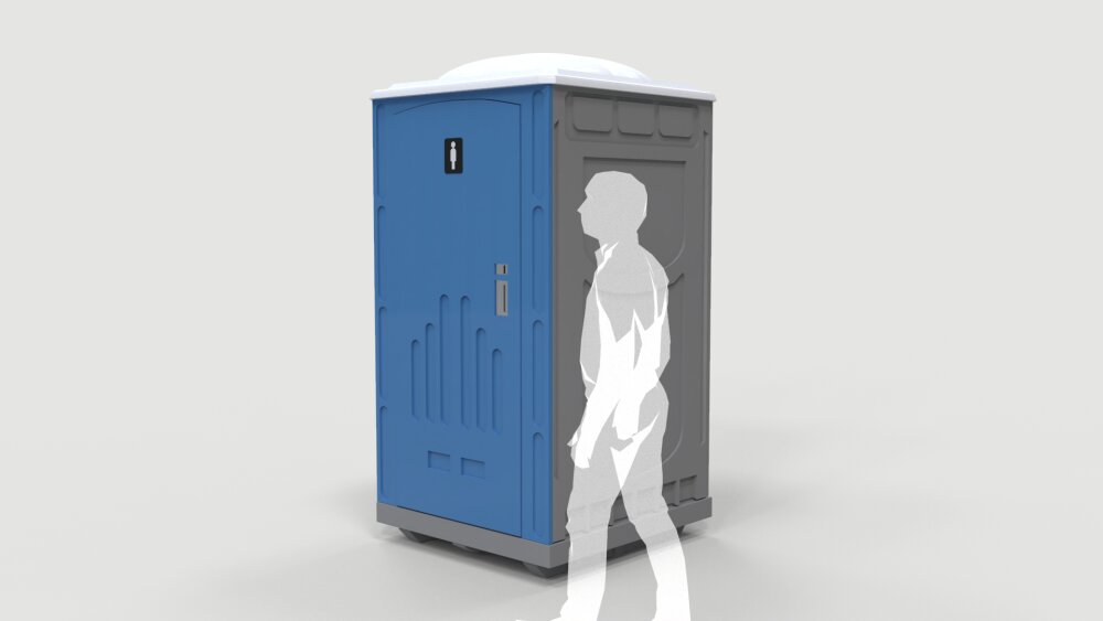 Single Portable Toilet 3D model - Download Street elements on 3DModels.org
